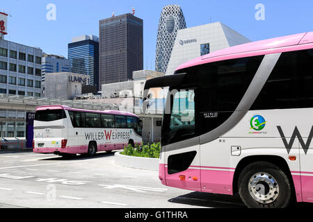 Expressway buses arrive at the Shinjuku Expressway Bus Terminal on May ...