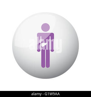 Flat purple Liver icon on 3d sphere Stock Photo - Alamy