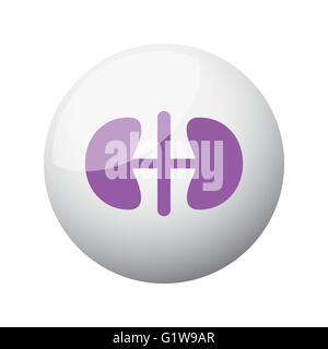 Flat purple Kidneys icon on 3d sphere Stock Photo - Alamy