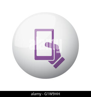 Flat purple Mobile Phone icon on 3d sphere Stock Photo - Alamy