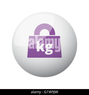 Flat purple Weight Pounds icon on 3d sphere Stock Photo - Alamy
