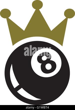 Eight Ball Pool Crown vector illustration design Stock Vector Image ...