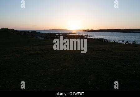 Beautiful sunset on the Beach on Omey Island, Connemara, County Galway ...