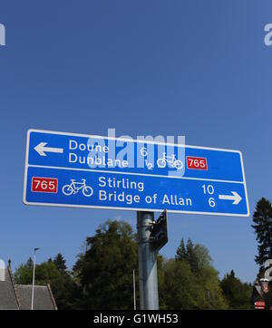 Cycle route 765 sign near Dunblane Scotland May 2016 Stock Photo - Alamy
