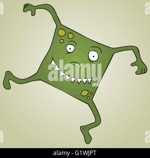 Green monster jumping vector illustration Stock Vector Image & Art - Alamy