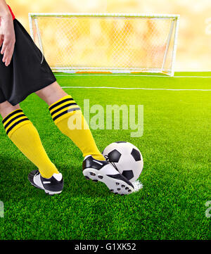 Football Soccer playground with ball Front view 3D Stock Photo - Alamy