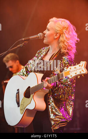 Birkenhead, UK. 20th May 2016. Singer, Philippa Hanna, performs during ...