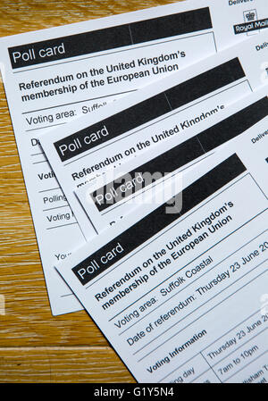 A voting card for the referendum on the UK membership of the European ...