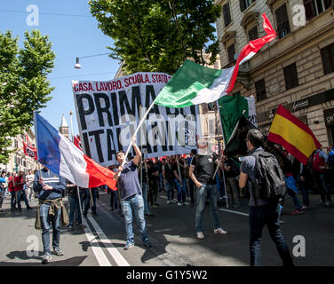 Rome, Sit in of the Casapound Movement in front of their headquarters ...