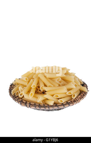 Bowl of uncooked vermicelli pasta isolated on white background Stock ...