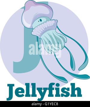 J letter with jellyfish. English vocabulary card Stock Vector Image & Art - Alamy