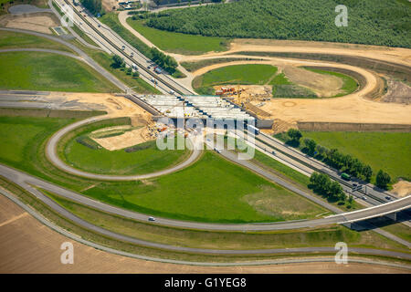 Aerial view, new highway triangle Jackerath A44 and A61 ...