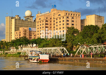 Kolkata cityscape as seen from Hooghly river, West Bengal, India Stock ...