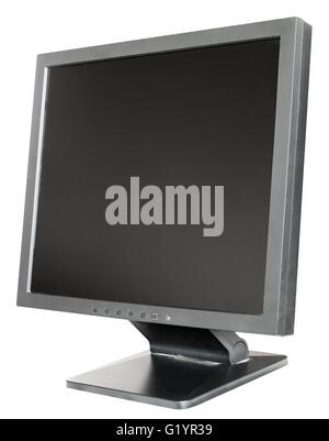 Black lcd monitor isolated on the white Stock Photo - Alamy