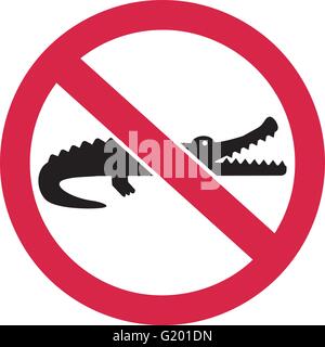 Vector illustration of danger crocodiles no swimming sign Stock Vector ...