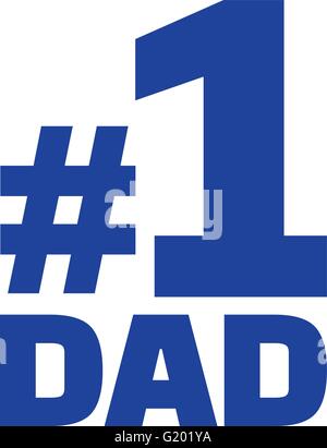 Number one dad greeting card with color icon element Stock Vector Image ...