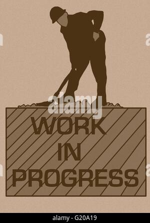 Work in progress vintage Stock Photo - Alamy