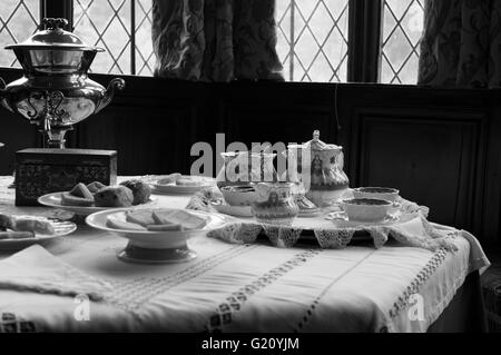 Victorian tea service with copper water urn Stock Photo - Alamy
