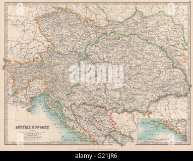 AUSTRIA-HUNGARY. Dalmatian coast. Bosnia. Railways. JOHNSTON 1911 old ...