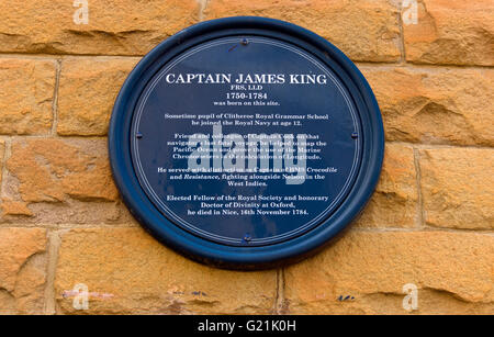 Captain James King, blue plaque in Clitheroe town centre to mark ...