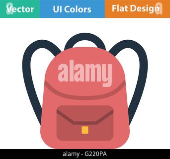Icon Of School Rucksack In Ui Colors. Flat Color Design. Vector ...