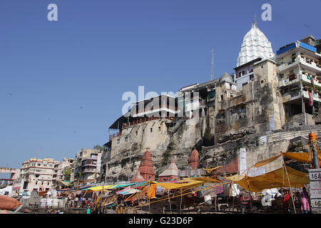 View of Omkareshwar Temple and Narmada River, Omkareshwar, Madhya ...
