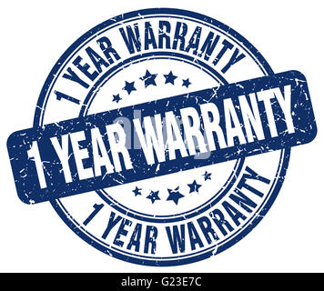 1 year warranty blue grunge vintage stamp isolated on white background ...