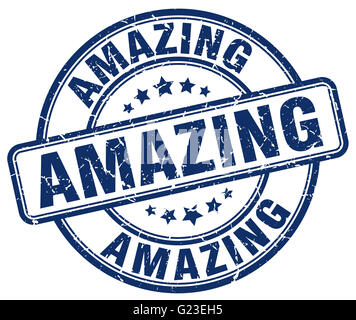 amazing blue grunge round vintage rubber stamp Stock Photo - Alamy