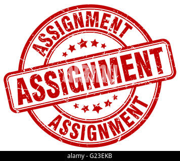 assignment red grunge round vintage rubber stamp Stock Photo - Alamy