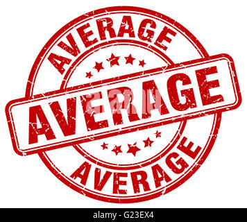 Average red round grungy vintage isolated rubber stamp Stock Photo - Alamy