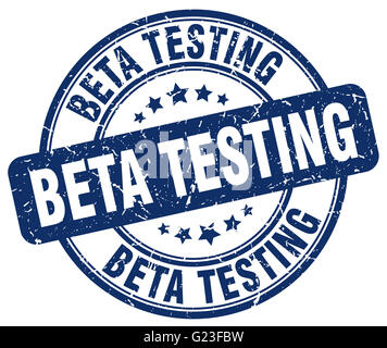 Beta testing grunge blue stamp Stock Photo - Alamy