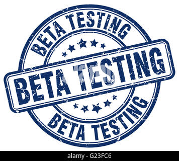 Beta testing grunge blue stamp Stock Photo - Alamy