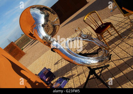 Sousaphone Player in a Marching Jazz Band Stock Photo - Alamy