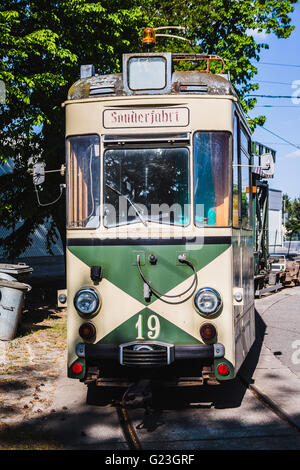 old tram in a german village - Germany Stock Photo - Alamy
