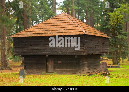 Fort Borst blockhouse, Chehalis River, Centralia (CURTIS 1745 Stock ...