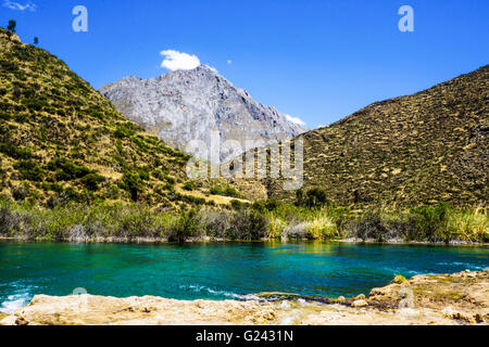 Waterscape in the Peruvian Andes. Photographed near Huancayo, Peru ...