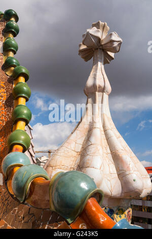 Dragon's back, roof of Casa Batlo, designed by modernista architect ...