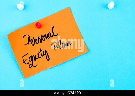 Personal Equity Plan written on orange paper note Stock Photo - Alamy
