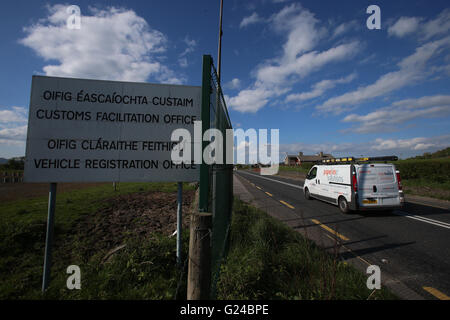 A stock picture of a disused customs post on the border between Dundalk ...
