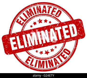 eliminated red grunge round vintage rubber stamp Stock Photo - Alamy