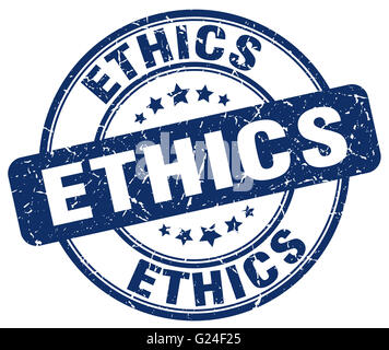 ethics round blue sticker isolated on white Stock Photo - Alamy