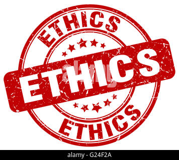 ethics round red sticker isolated on white Stock Photo - Alamy