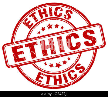 ethics red round grunge vintage ribbon stamp Stock Photo - Alamy