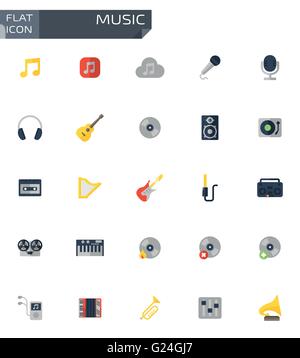 Turntable flat white icons on round color backgrounds Stock Vector Image & Art - Alamy