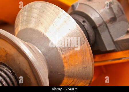 Conic section steel rollers to move the workpiece Stock Photo - Alamy