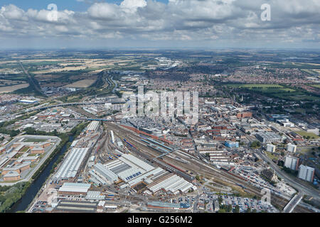 aerial view of Doncaster Railway Station and Engine Shed Stock Photo ...