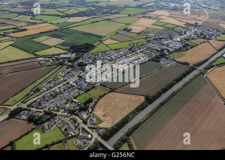 An aerial view of the Cornish village of Connor Downs Stock Photo - Alamy