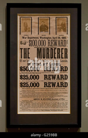 A wanted poster for John Wilkes Booth, Abraham Lincoln's assassin, and ...