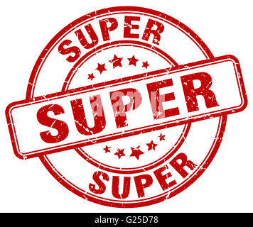 super red grunge round vintage rubber stamp Stock Photo - Alamy