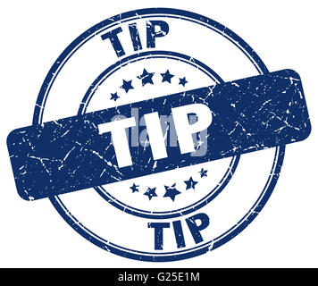 tip round blue sticker isolated on white Stock Photo - Alamy